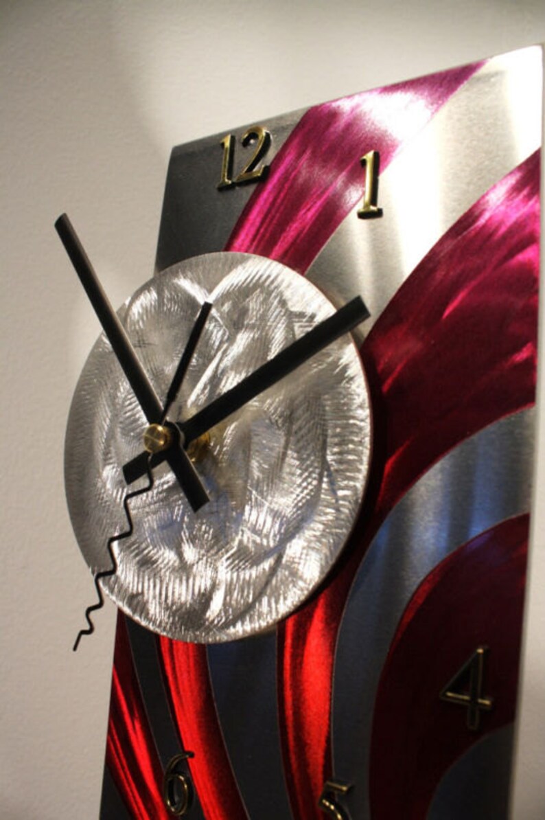 Alex Kovacs modern Art Desk Table Clock, Table Clock, Handmade Abstract ...