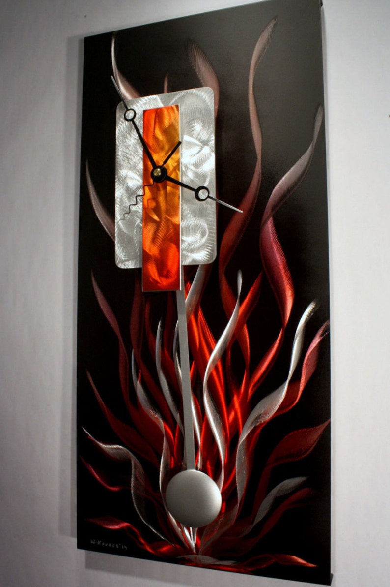 Alex Kovacs Painting on Metal Sculpture Modern Art Decor Pendulum Wall ...