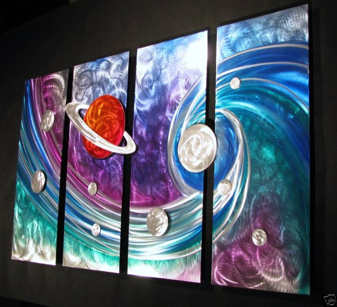 Metal Art Abstract Galaxy Wall Decor Sculpture Painting, Design by Alex ...
