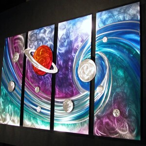 Metal Art Abstract Galaxy Wall Decor Sculpture Painting, Design by Alex ...