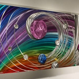 Rainbow Art Abstract Metal Wall Art Sculpture, Design by NY Artist Alex ...