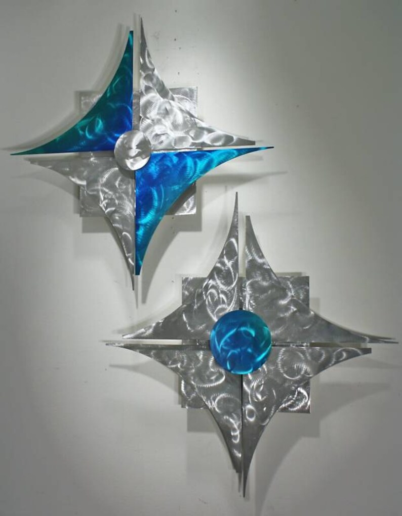 Abstract Stars Metal Wall Art Set of 2 Metal Sculptures - Etsy