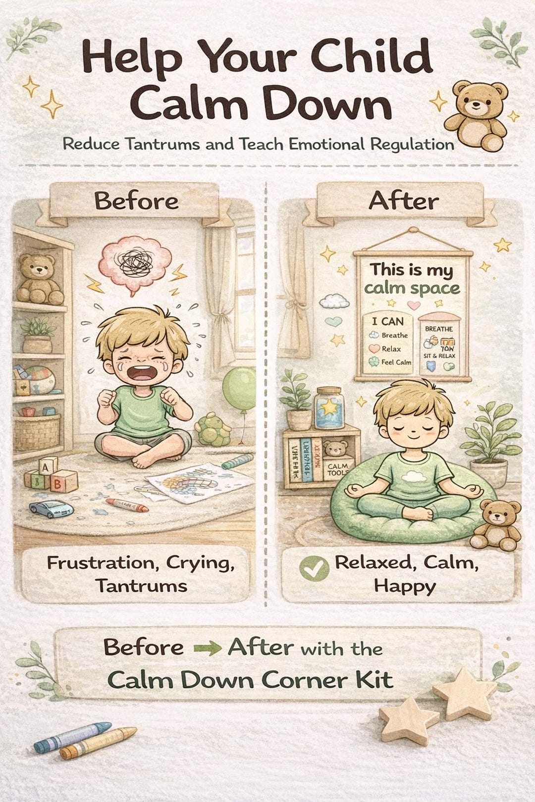 Autism Calm Down Corner Kit Printable | ADHD Visual Schedule for Kids ...