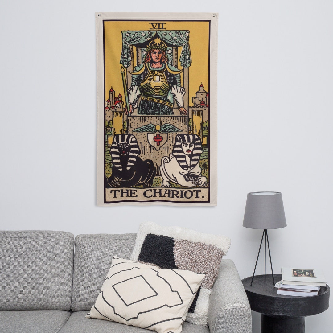 The Chariot Rider-waite Tarot Card Tapestry Witchy Wall Art - Etsy