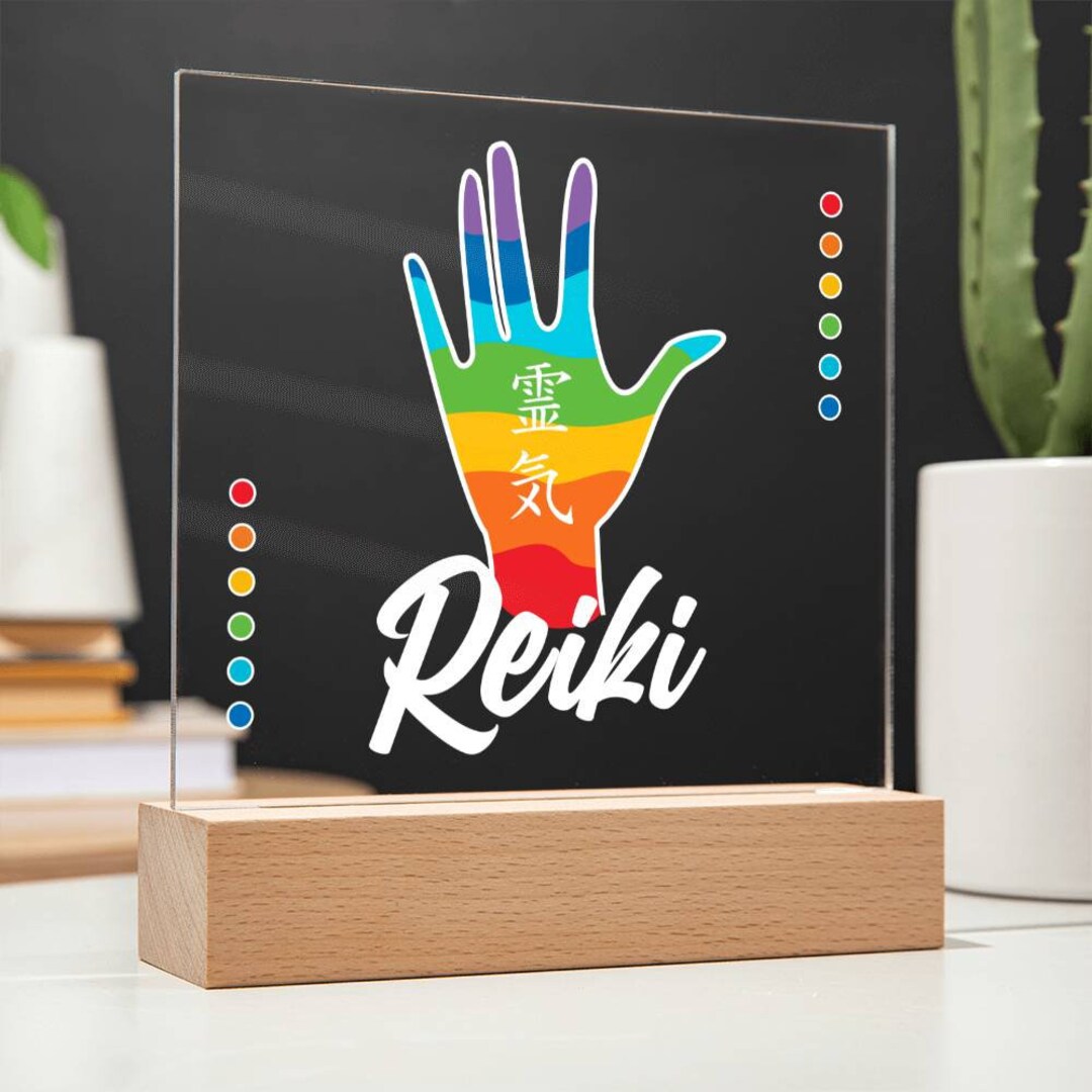 Reiki Healer LED Acrylic Sign Healing Energy Hand Design - Etsy