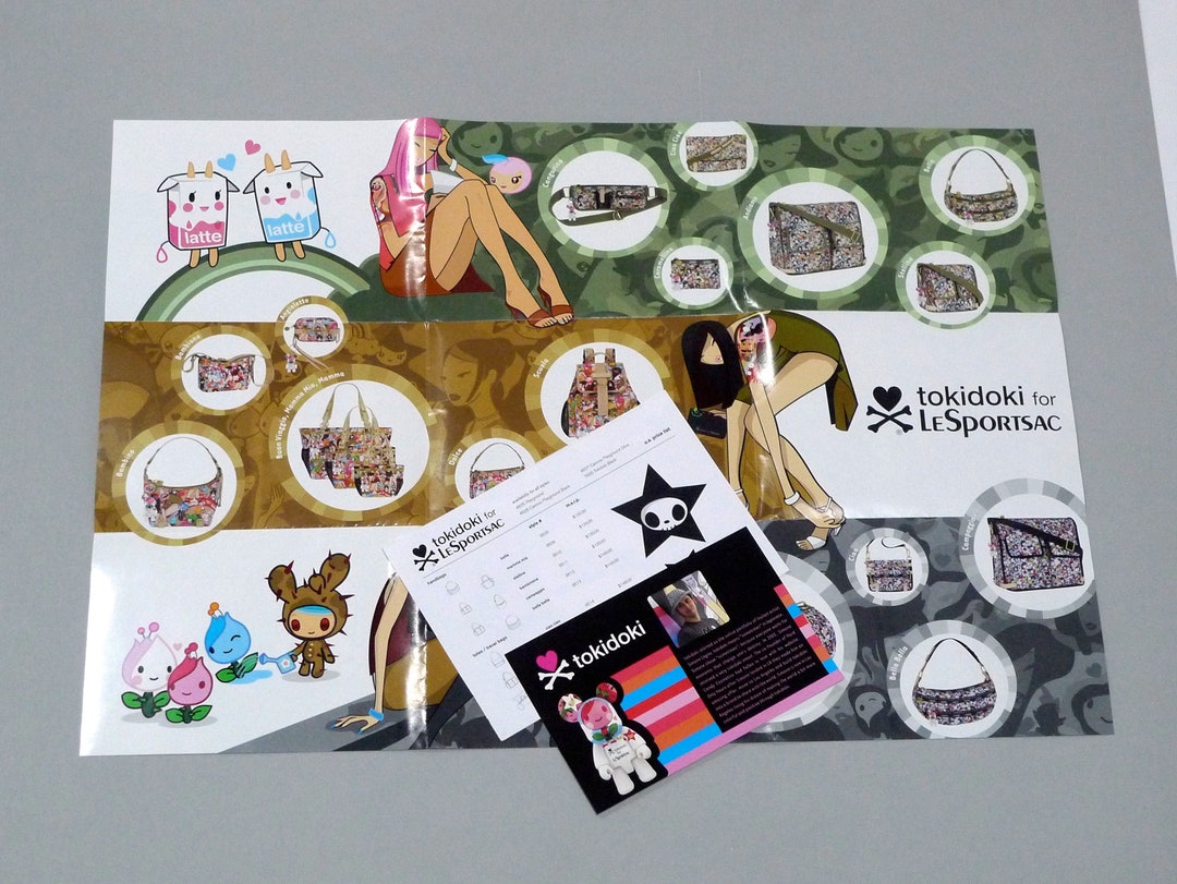 Tokidoki X Lesportsac Poster Advertisement With Postcard & Style List ...