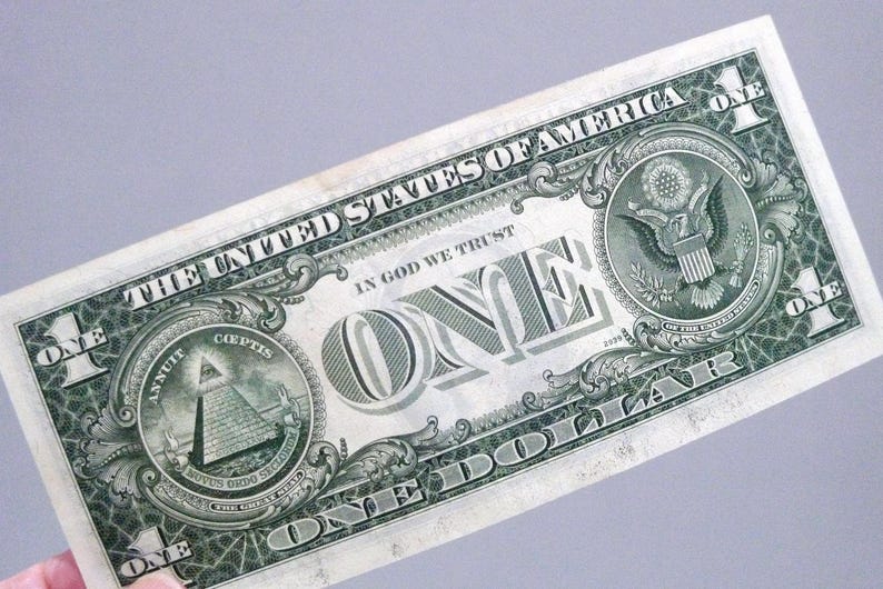 One Dollar Bill 1977 Series A / Error Misprint Misaligned / United ...