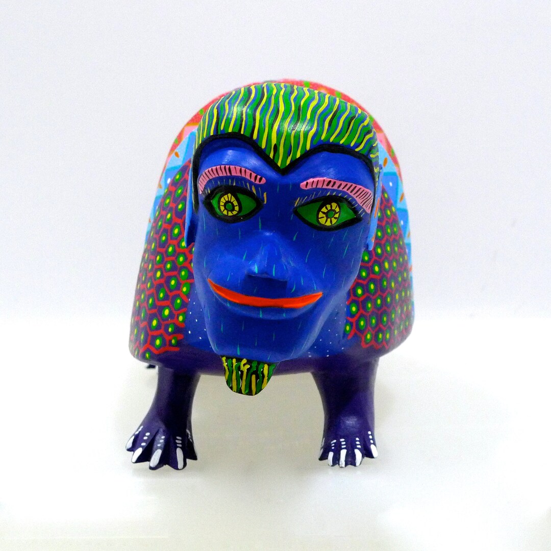 Armadillo Wood Carving With a Face 1990s Oaxaca Mexico Vintage Folk Art ...