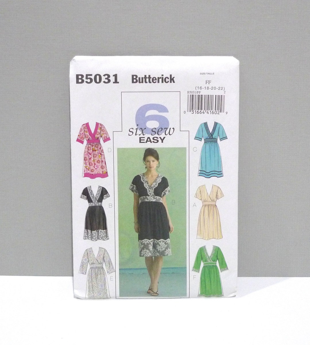 Easy V Neck Dress - Butterick 3356 Sewing Pattern -size 16 18 20 22 ...