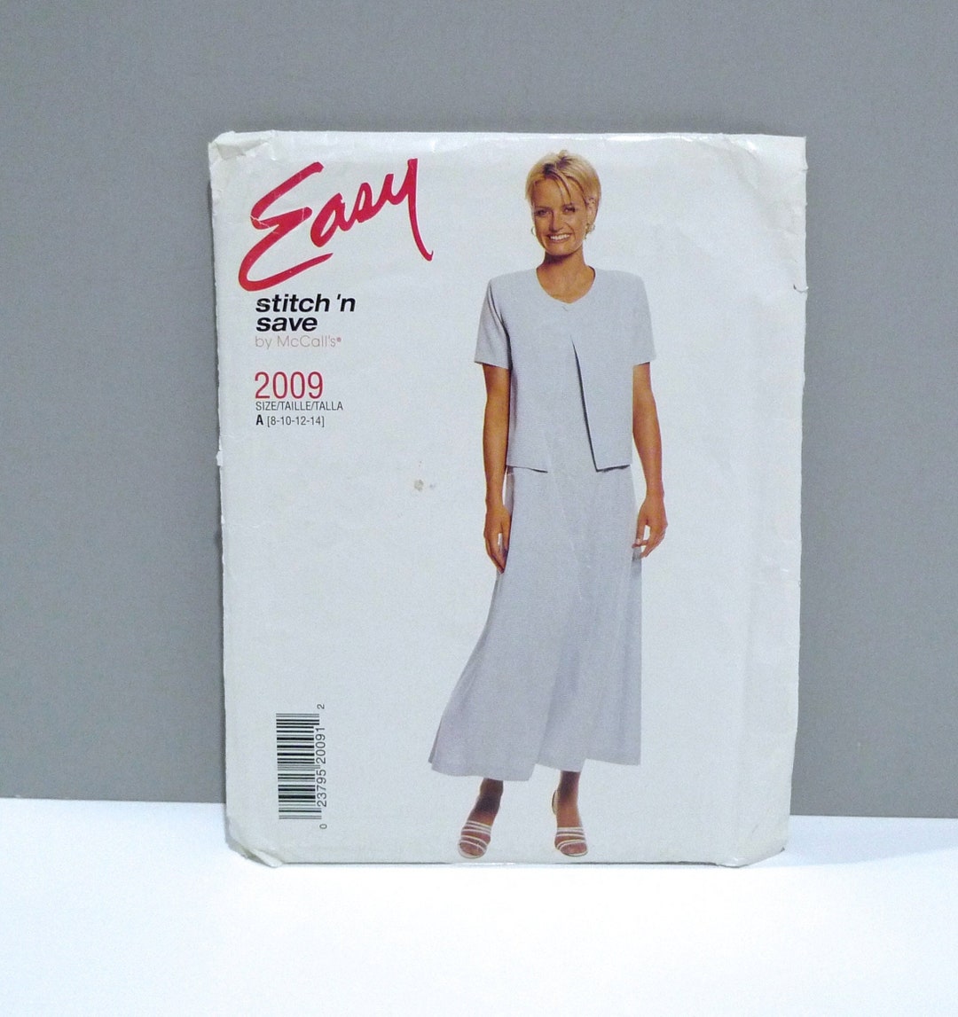 Princess Seamed Dress With Jacket Stitch N Save Mccalls 2009 / 3479 ...
