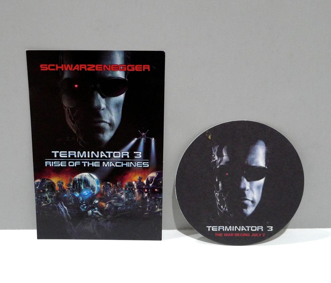 Terminator 3 - 3" DVD ROM With T3 Sticker / Postcard / Coaster / Arnold ...