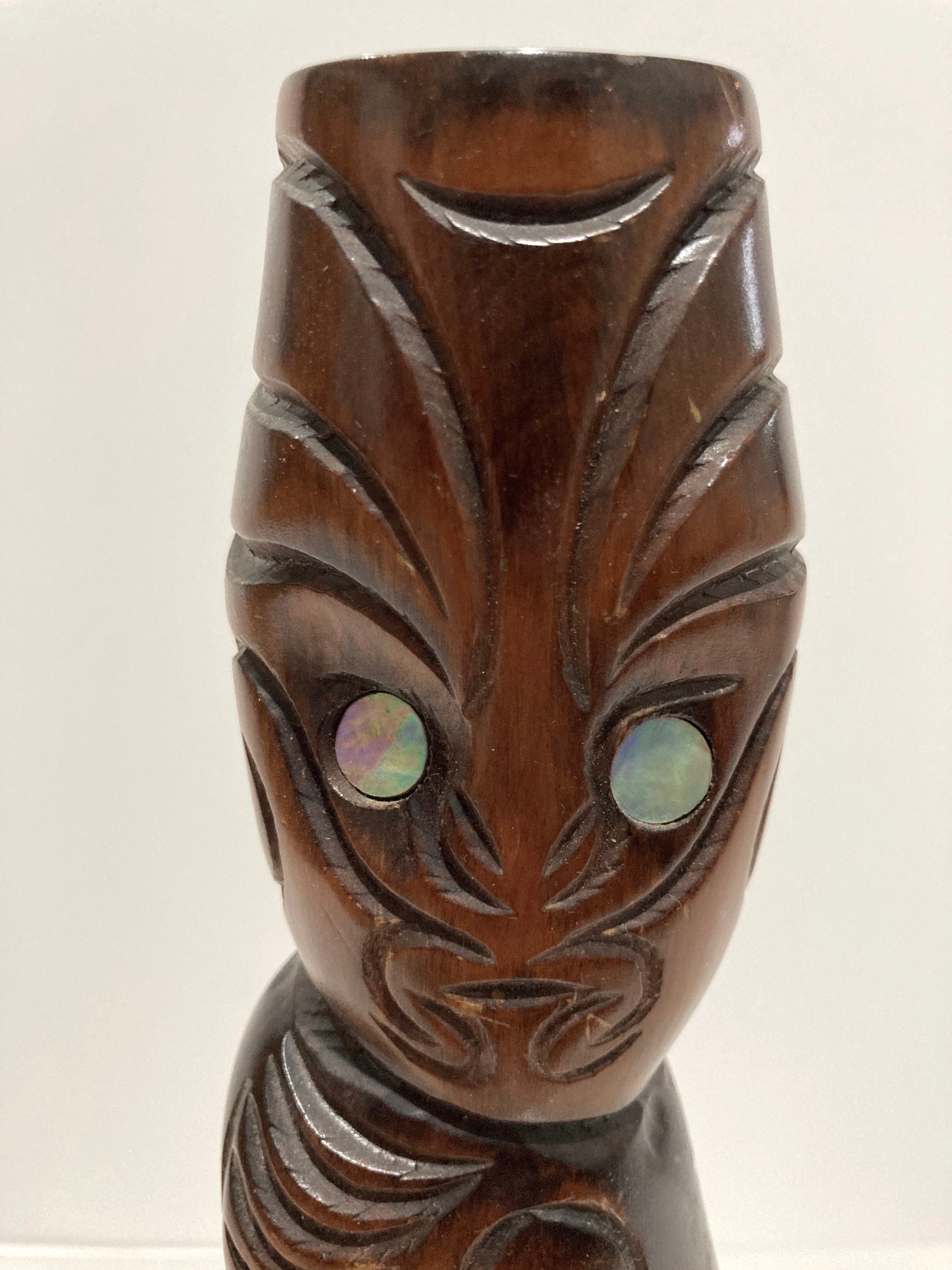 Maori Tiki God Hand Carved Matai Wooden Statue With Paua Shell | Etsy