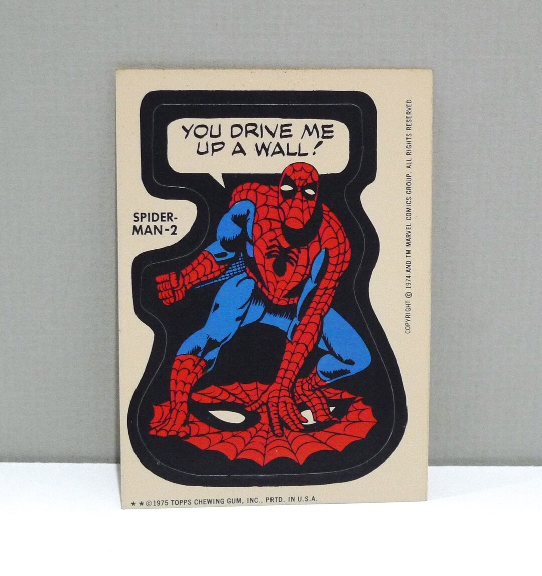 Spiderman 2 - 1975 Topps Marvel Comic Book Heroes Sticker - You Drive ...