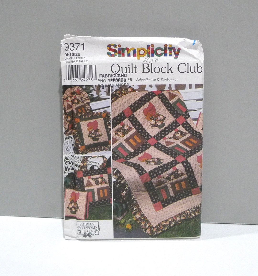 Quilt Block Club #5 Girl in Sunbonnet - Simplicity 9371 Sewing Quilting ...