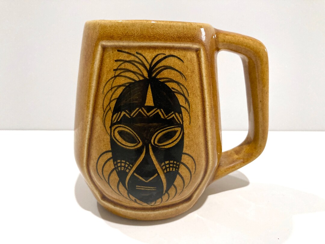 Arica Tribal Mask Coffee Mug 1980s 71-32 Vintage Arica Ceramic Barware ...