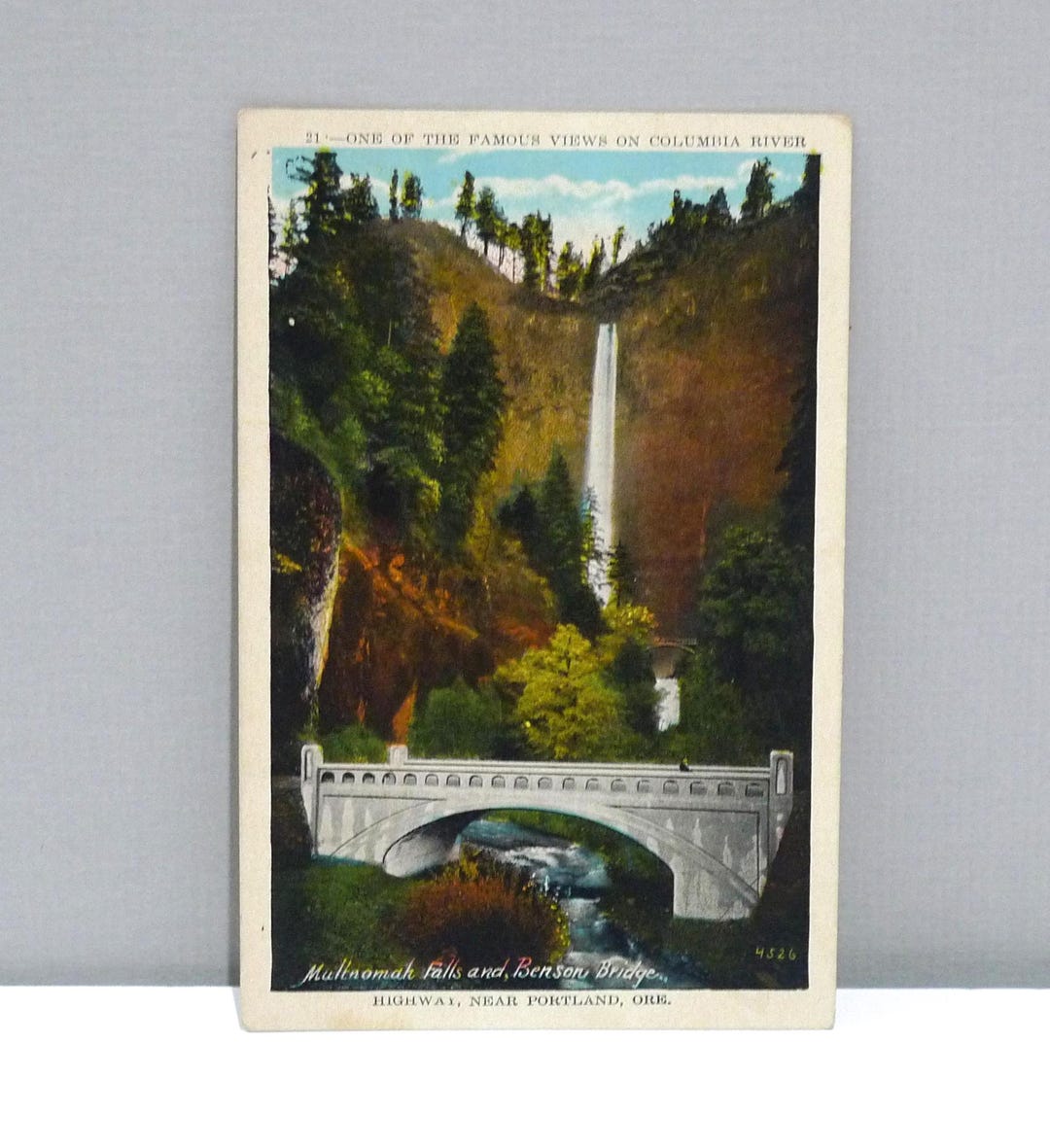 Multnomah Falls Postcard - Columbia River Highway / Benson Bridge ...