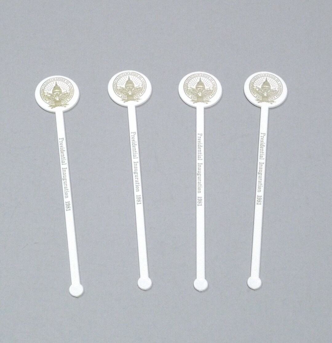 Republican Presidential Inauguration 1981 Swizzle Stick Set of Four ...