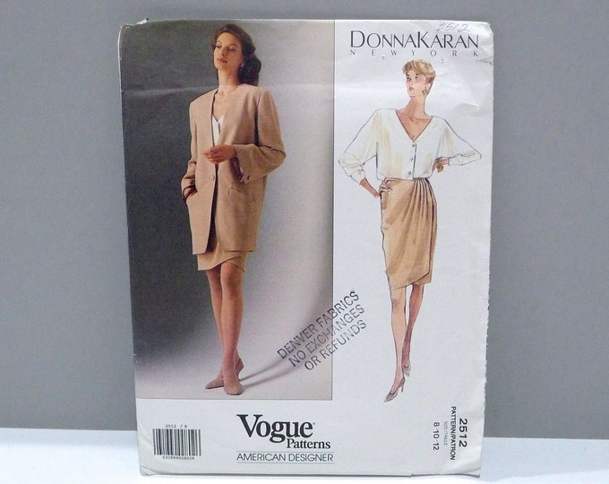 Jacket Top Skirt - Vogue 2512 Donna Karan Sewing Pattern / 1990s ...