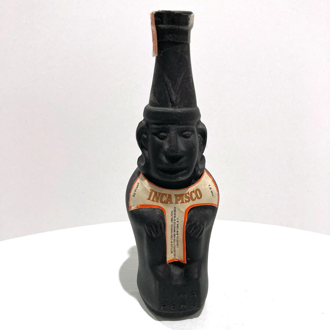 Inca Pisco Miniature Glass Bottle (empty) 4.75 Inches - Vintage 1970's ...
