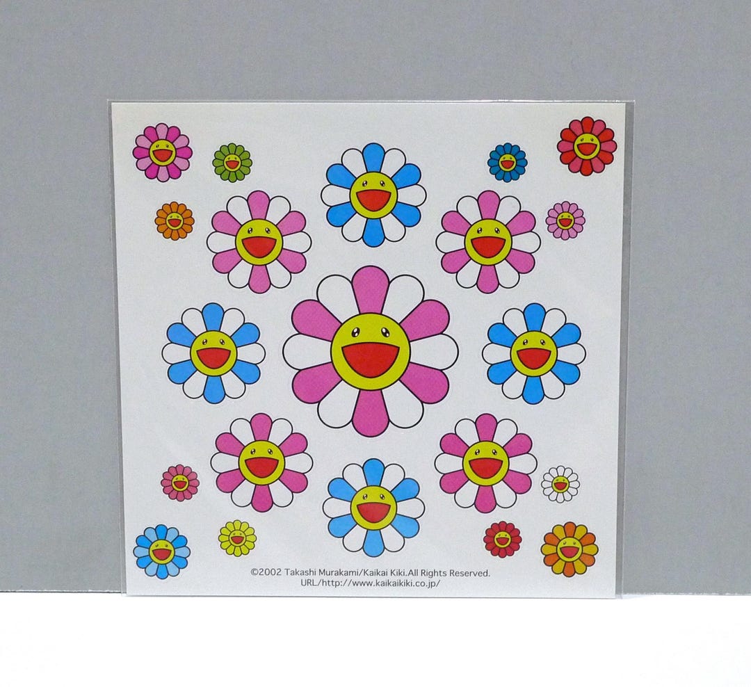 Vintage 2002 Takashi Murakami Flower Sticker Sheet - Sealed / Licensed ...