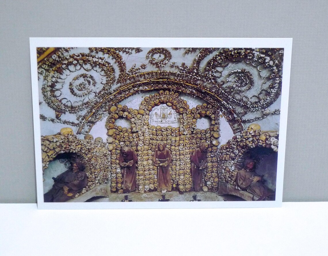 Cemetery of the Capuchins Postcard - Rome Italy / the Crypt of Skulls ...