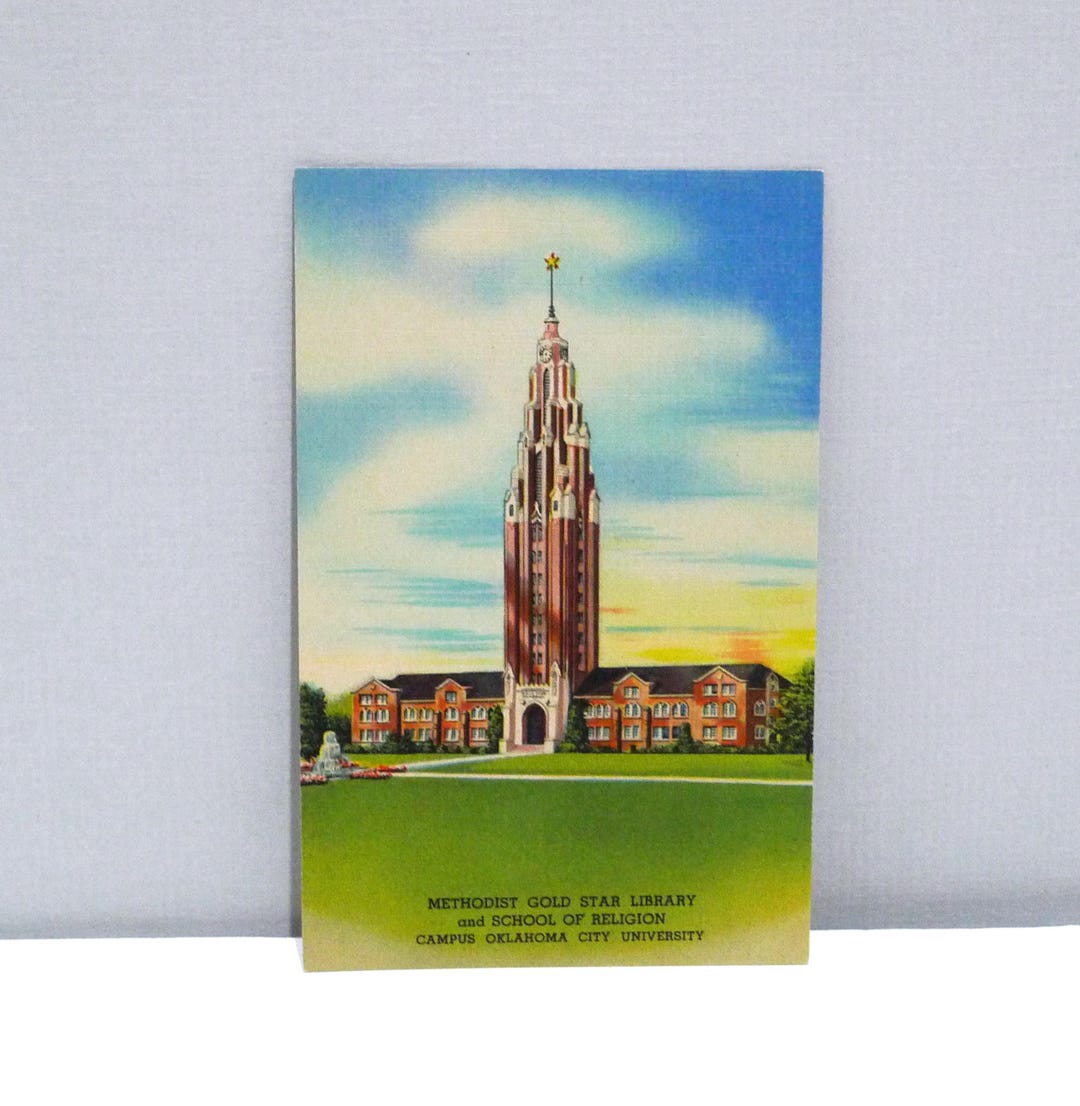 Methodist Gold Star Library and School of Religion Postcard, Oklahoma ...