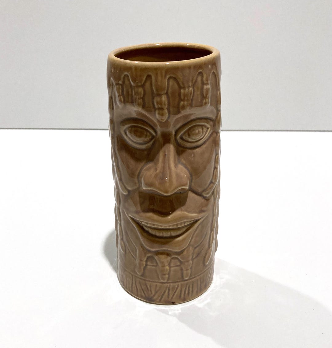 Chiki Tiki Ceramic Moai Mug Vintage 2000's Beige & Purple Glaze Smiling ...