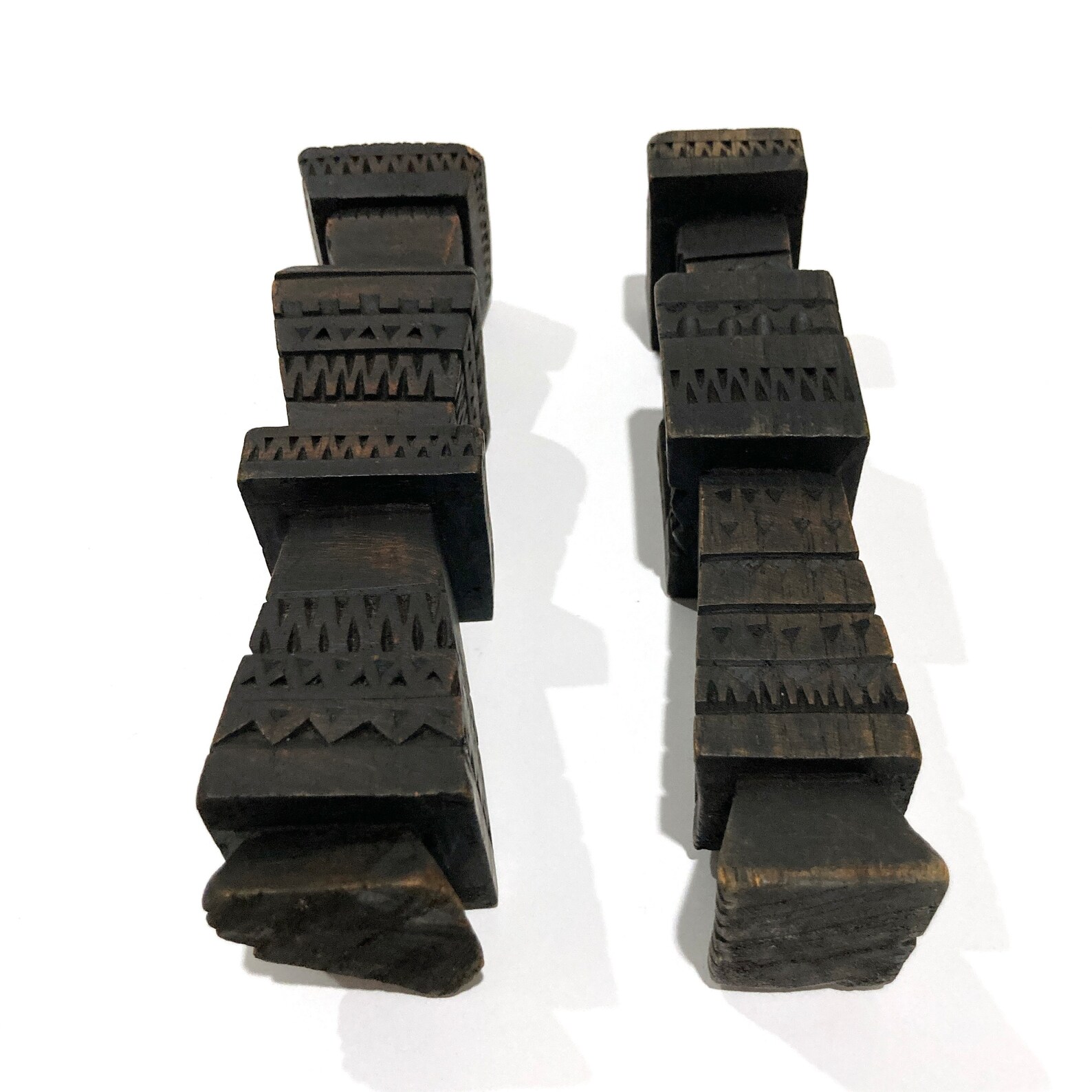 Peruvian Wood Carving Set - 3 Hand Carved Wooden Inca Statues Vintage ...