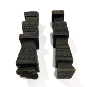 Peruvian Wood Carving Set - 3 Hand Carved Wooden Inca Statues Vintage ...