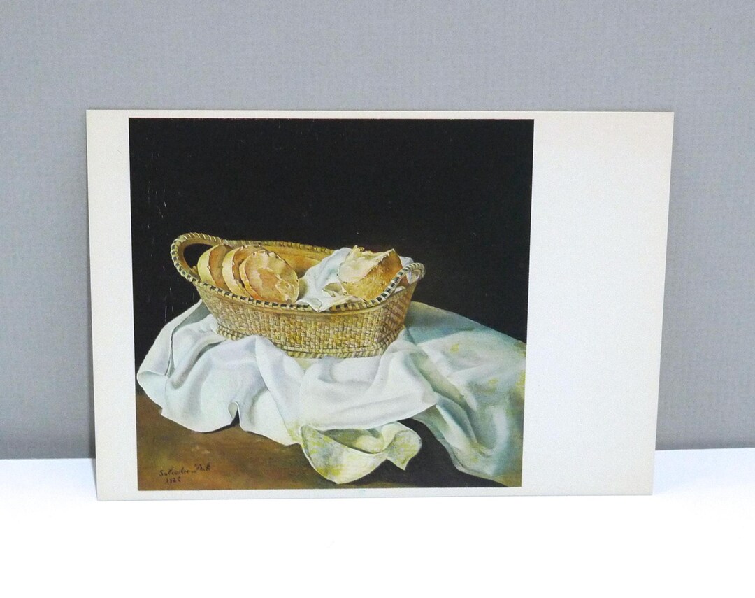 Vintage Salvador Dali Postcard - Basket of Bread 1970s Original Vintage ...