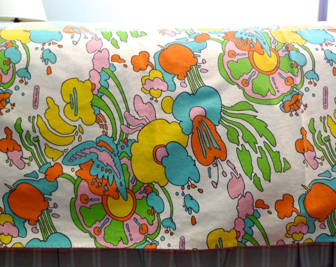 Peter Max Bedspread Vintage Twin Bed Psychedelic Textile Cosmic Flower ...