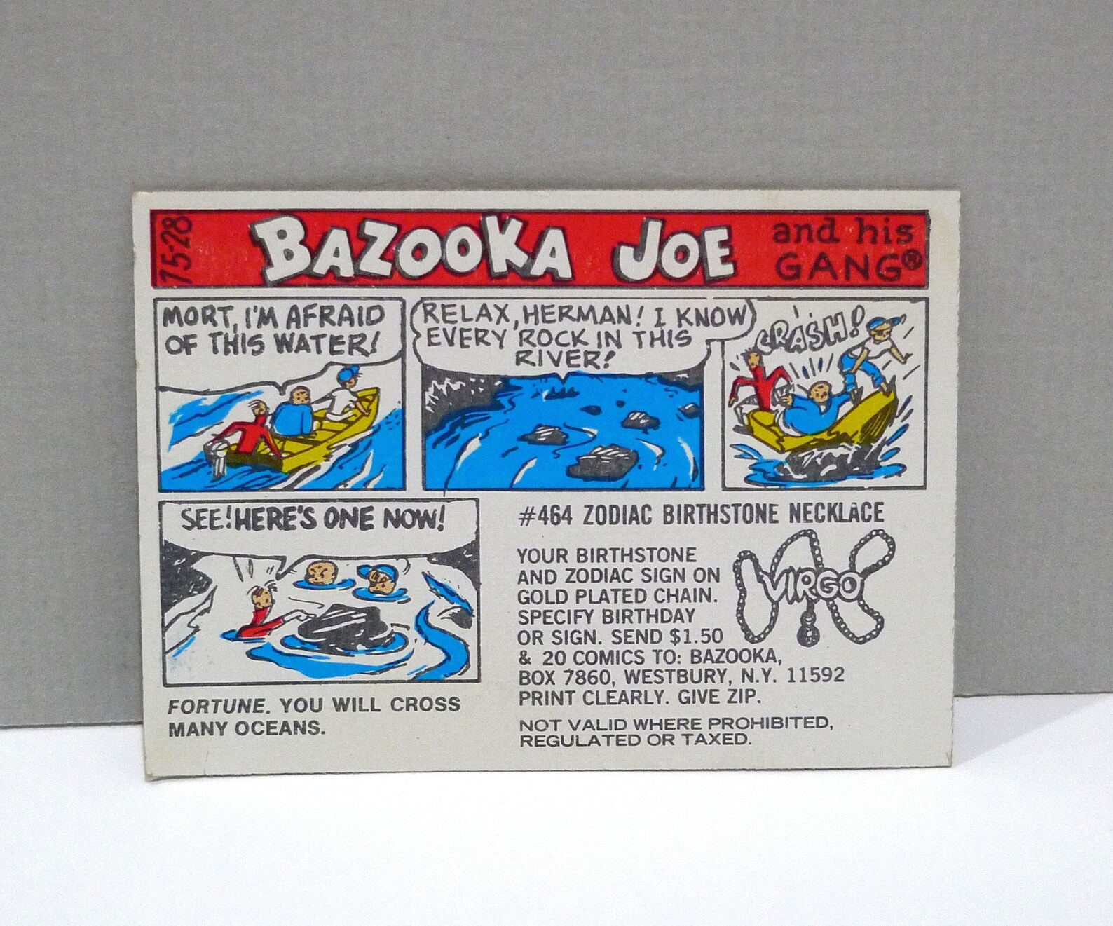 Bazooka Joe Trading Card - Puzzle, Comic & Fortune 1970s / Topps ...