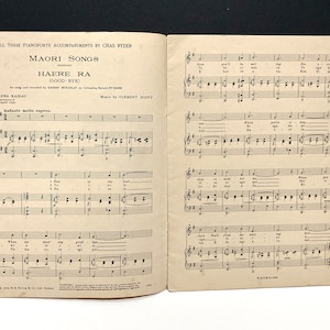 Maori Songs Sheet Music - Vintage 1944 Australian Songbook for Piano ...