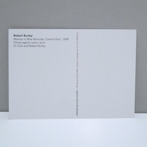 Central Park Postcard - Robert Burley / Woman in Blue Raincoat 1989 ...