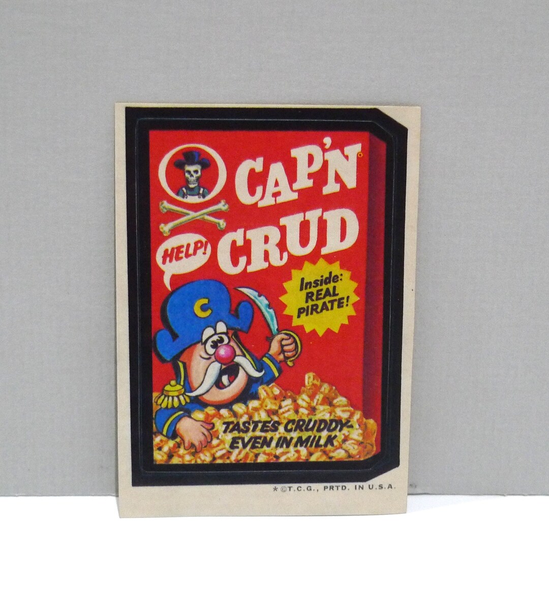 Wacky Packages Sticker Card 1973 Cap'n Crud Inside the Real Pirate ...