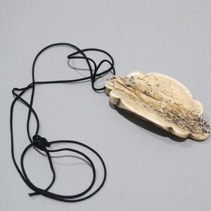 Tiki Pendant Necklace - Carved Bone Mask Vintage Polynesian Islander ...