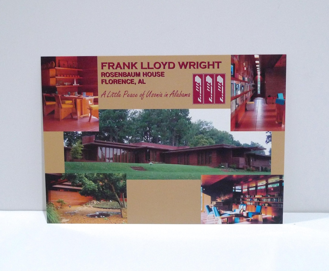 Frank Lloyd Wright - Rosenbaum House Postcard - Florence AL Museum ...