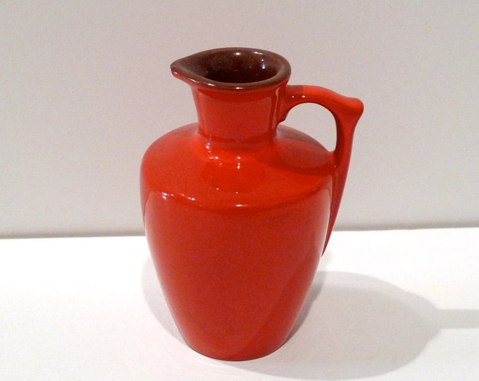Frankoma 838 Pitcher With Flame Glaze 1960s Vintage Small Jug Orange ...