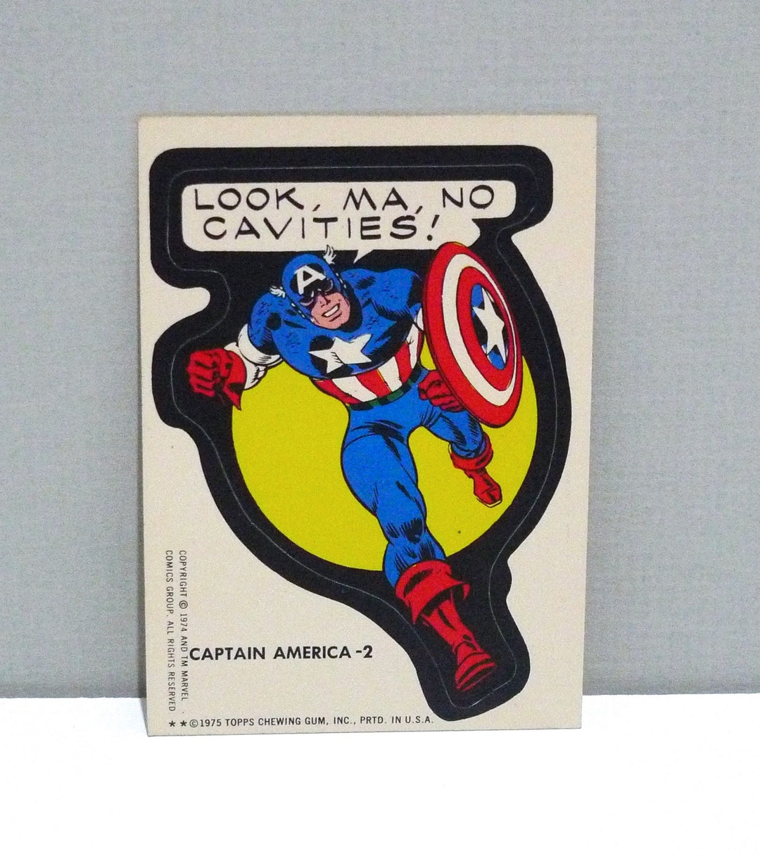 Captain America - 2 - 1975 Topps Marvel Comic Book Heroes Sticker ...