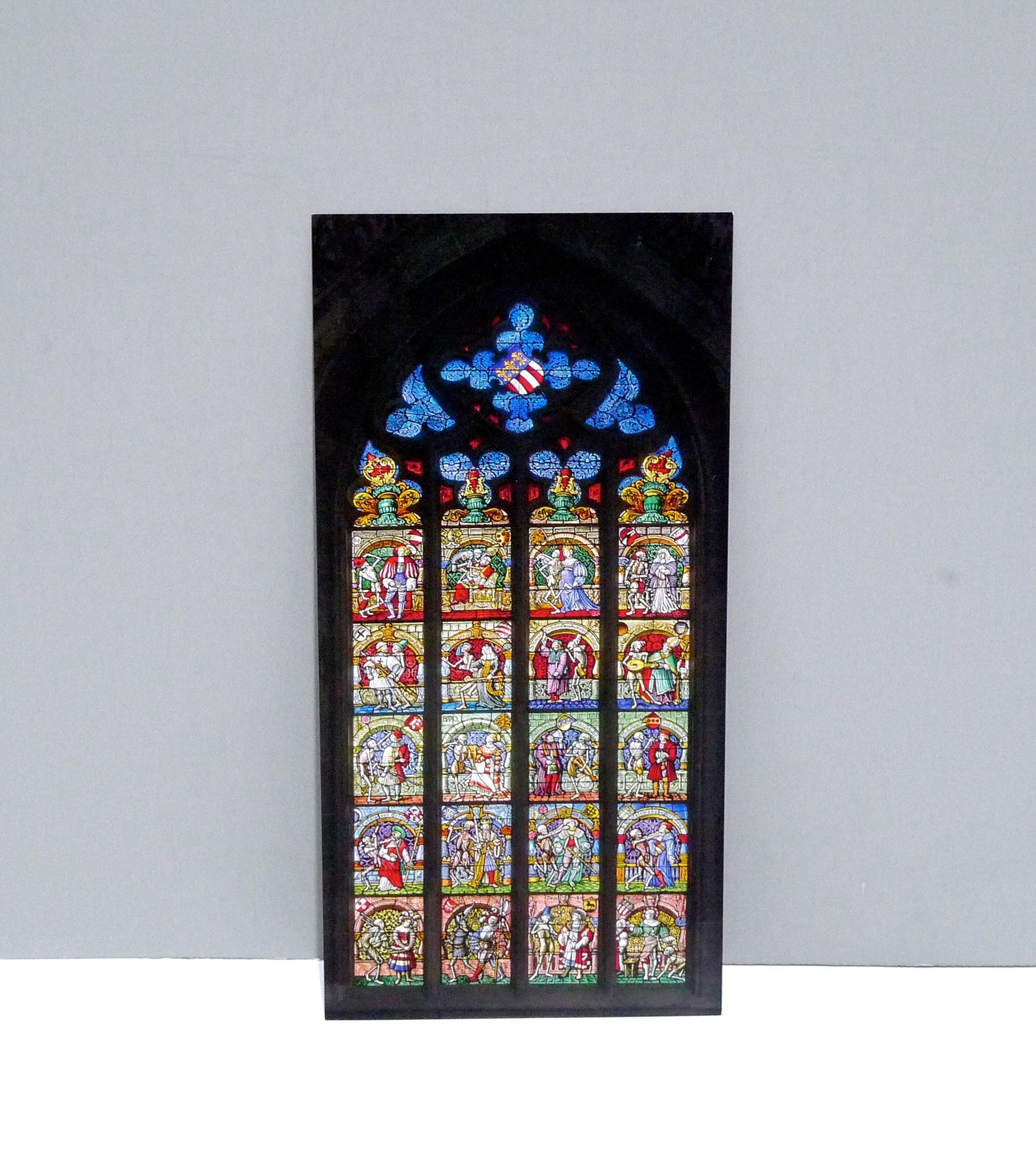 Dance of Death Stained Glass Window Postcard Bern Switzerland Vintage ...