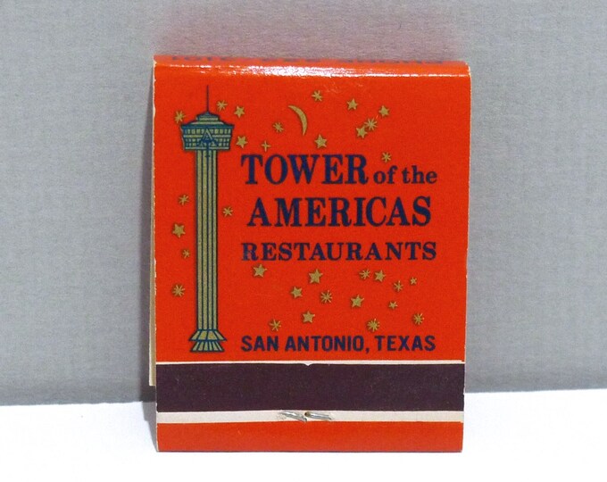 Tower of the Americas Restaurant Matchbook 1970s - San Antonio Texas ...