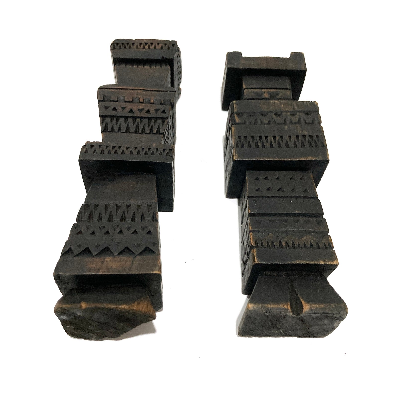 Peruvian Wood Carving Set - 3 Hand Carved Wooden Inca Statues Vintage ...