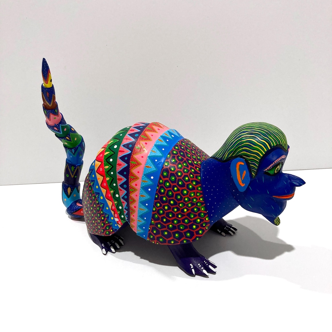 Armadillo Wood Carving With a Face 1990s Oaxaca Mexico Vintage Folk Art ...