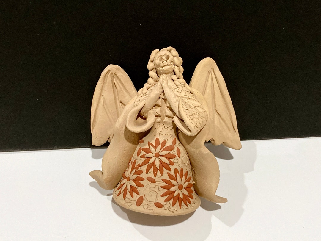 Winged Angel Catrina Skeleton Vintage 1990's Day of the Dead Folk Art ...