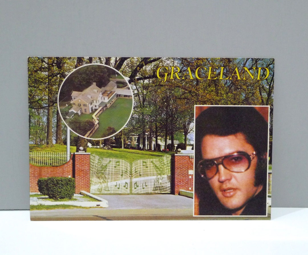 Graceland Postcard - Elvis Presley's House Vintage View of the Front ...