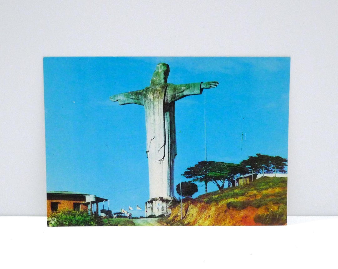 Christ is King Statue Postcard 1980s Cali Columbia / Cristo Rey ...
