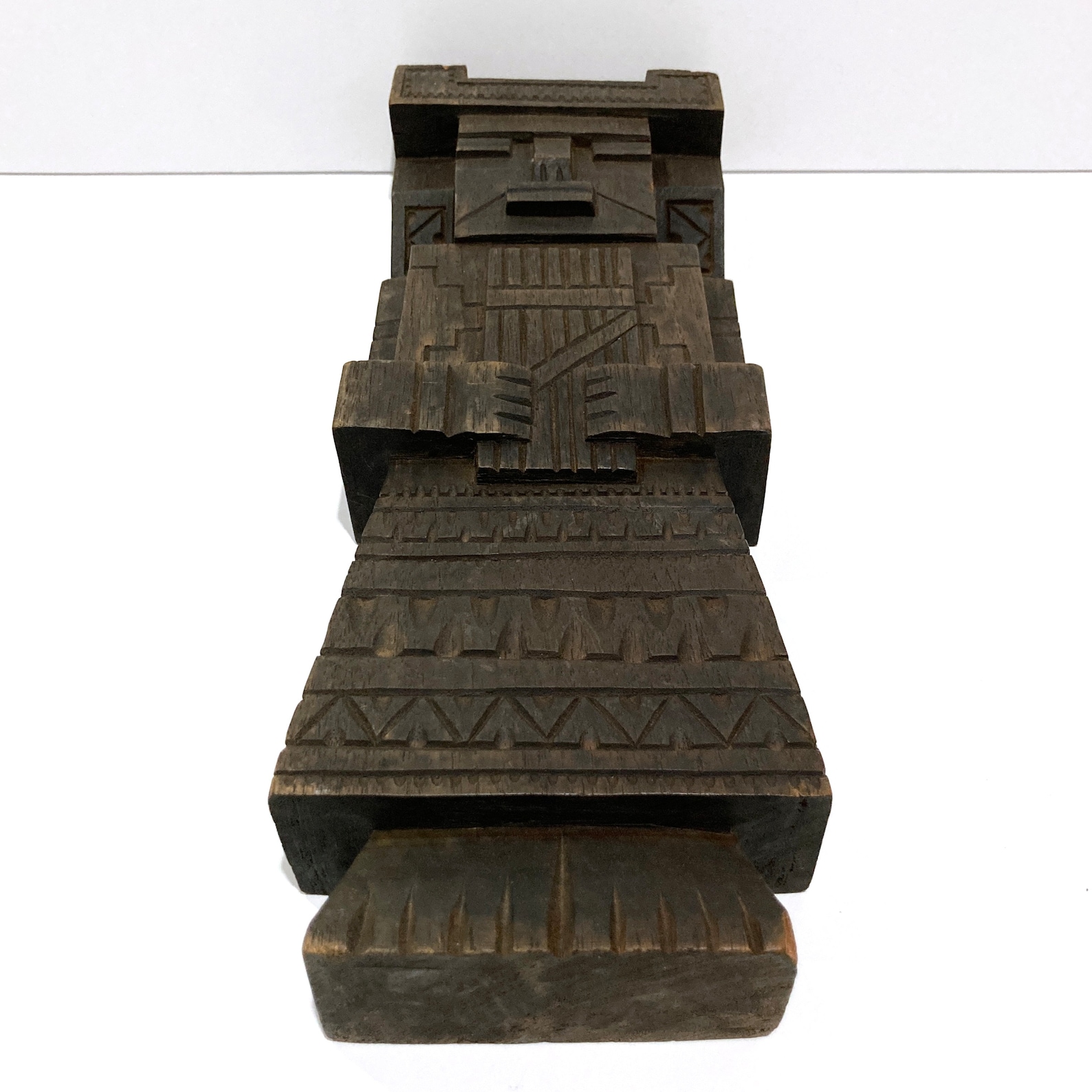Peruvian Wood Carving Set - 3 Hand Carved Wooden Inca Statues Vintage ...