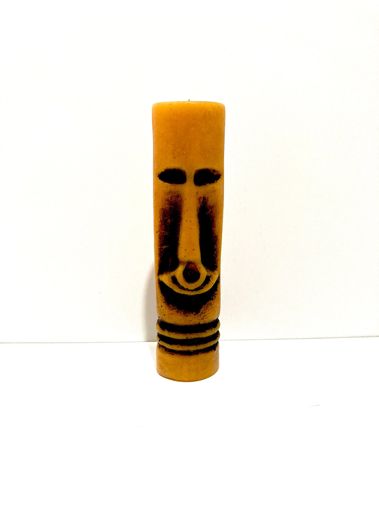 Tiki God Wax Candle Vintage 1960's Easter Island Moai Head - Etsy