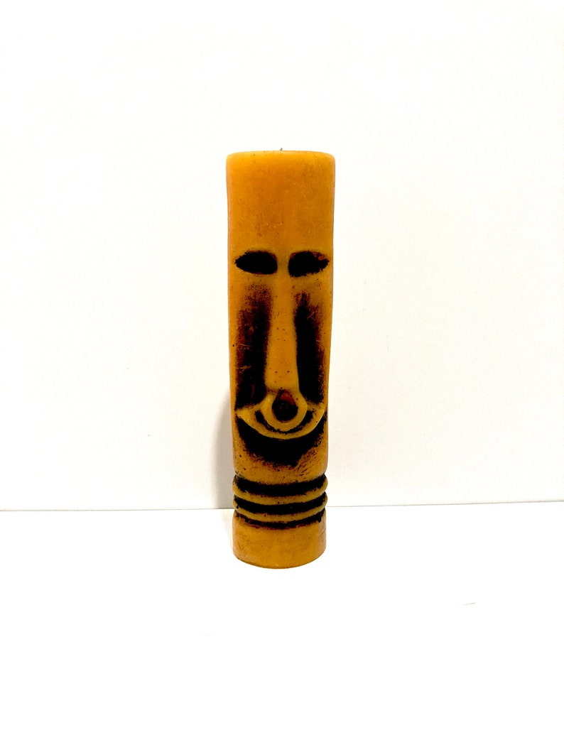 Tiki God Wax Candle Vintage 1960's Easter Island Moai Head - Etsy