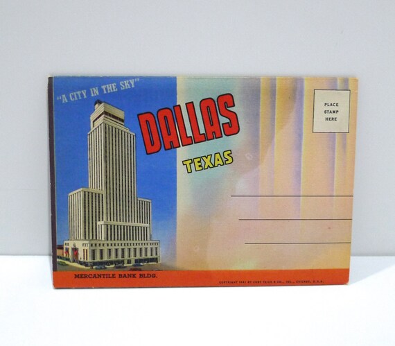 Dallas Texas Postcard Fold Out Set 1941 Vintage City Dallas TX | Etsy